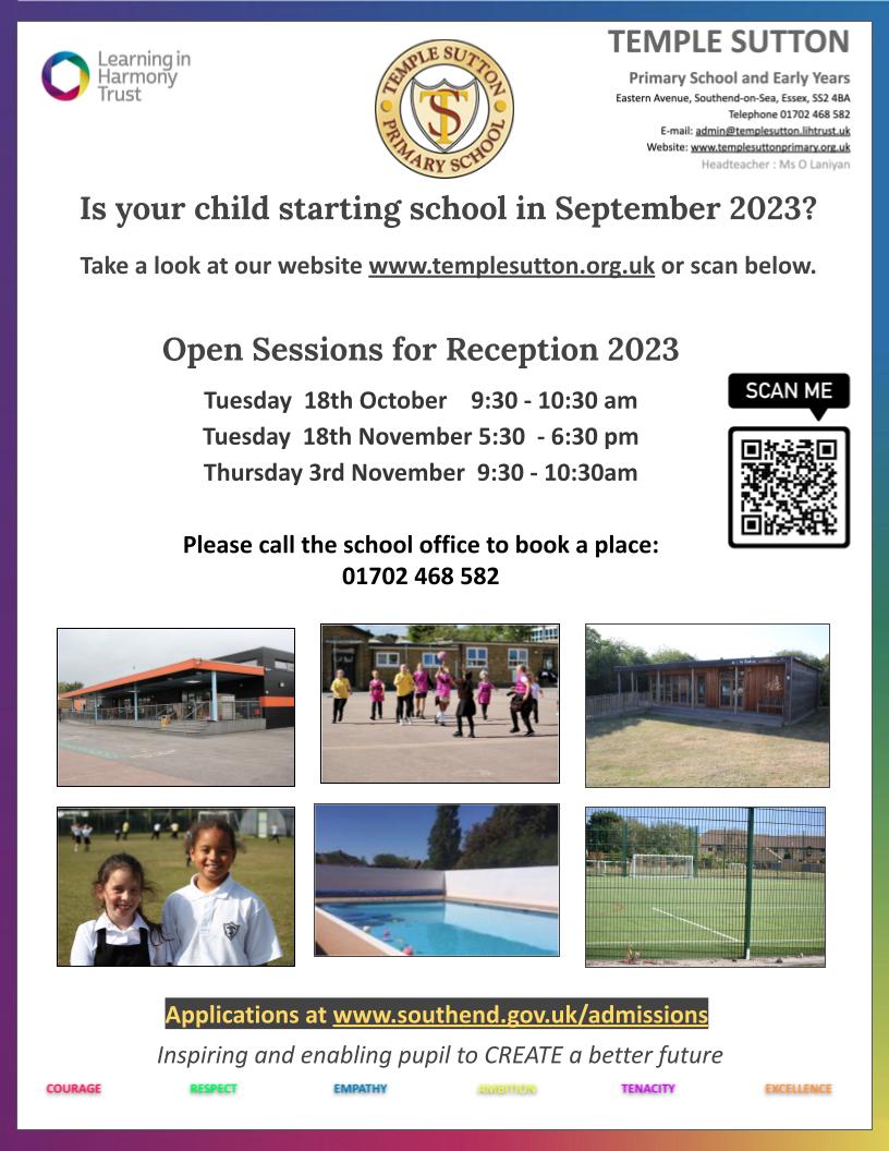Temple Sutton Primary School - Info for New Parents